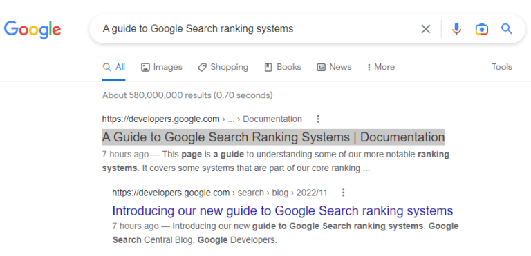 Google Launch A New Guide To It's Ranking Systems